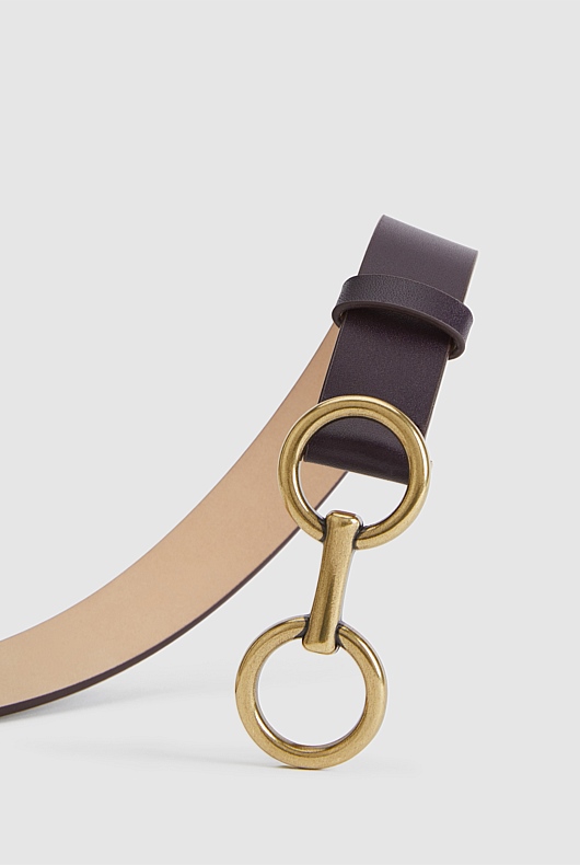Plum Snaffle Leather Belt - Women's Belts | Witchery
