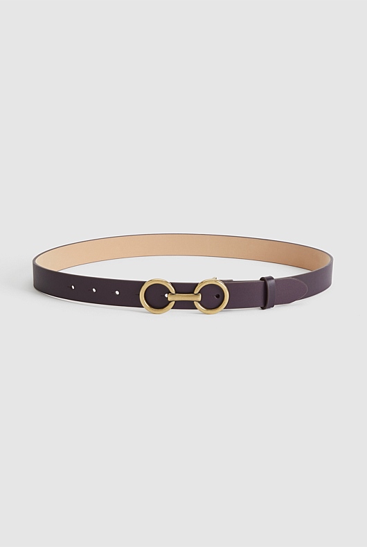 Plum Snaffle Leather Belt - Women's Belts | Witchery