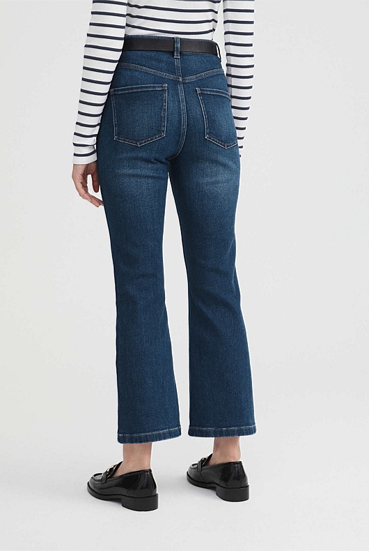Mid Blue Wash Kick Flare Jean - Women's Flare & Wide Leg Jeans | Witchery