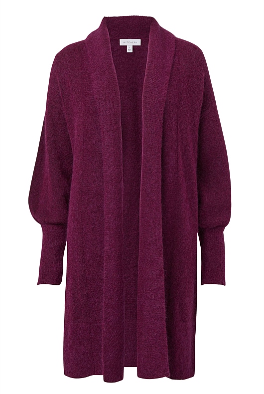 Deep Magenta Mohair Knit Cardigan - Women's Cardigans | Witchery