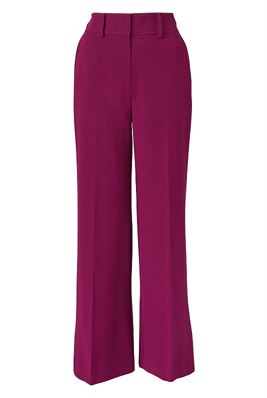 Deep Magenta Classic Wide Leg Pant - Women's Dress Pants | Witchery