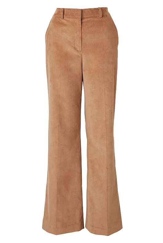 Camel Cotton Cord Trouser - Women's High Waisted Pants | Witchery