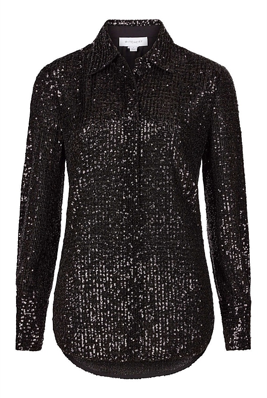 Black Sequin Shirt - Women's Evening Shirts | Witchery