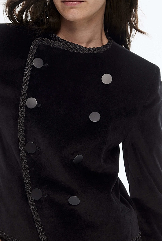 Black Cotton Velvet Jacket - Women's Jackets | Witchery