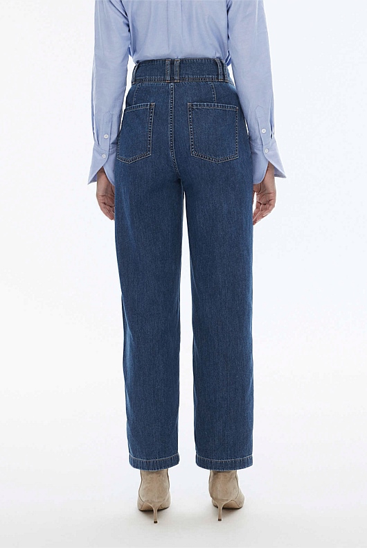 Indigo Yoke Front Tapered Jean - Women's Relaxed Jeans | Witchery
