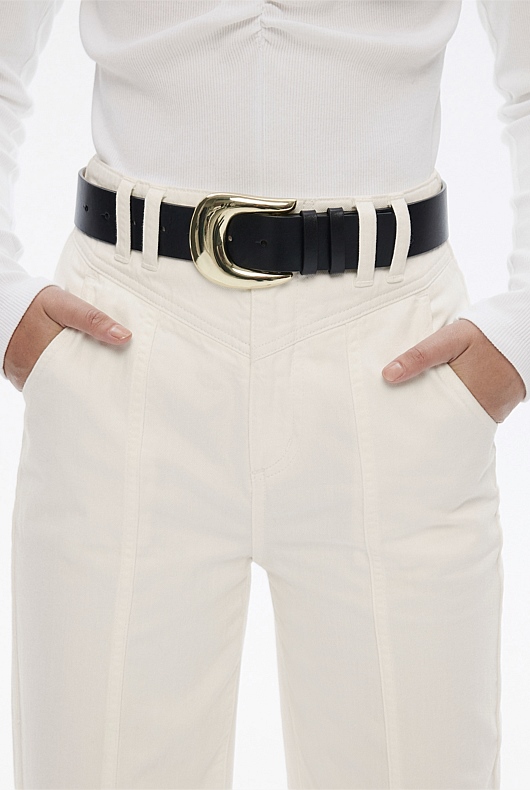 Parchment Yoke Front Tapered Jean - Women's Relaxed Jeans | Witchery