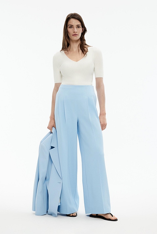 Chalk Variegated Rib Knit - Women's Short Sleeve Tops | Witchery