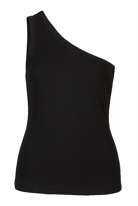 Black One Shoulder Tank - Women's Sleeveless Tops | Witchery