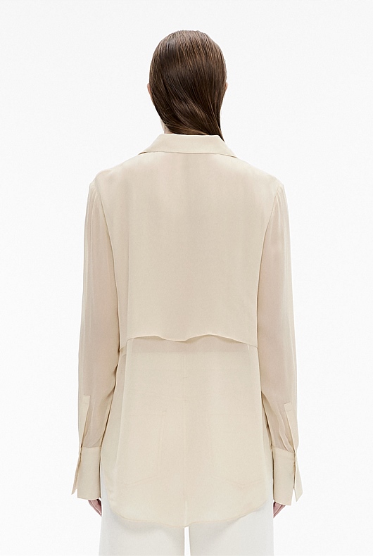 Champagne Georgette Layered Shirt - Women's Evening Shirts | Witchery