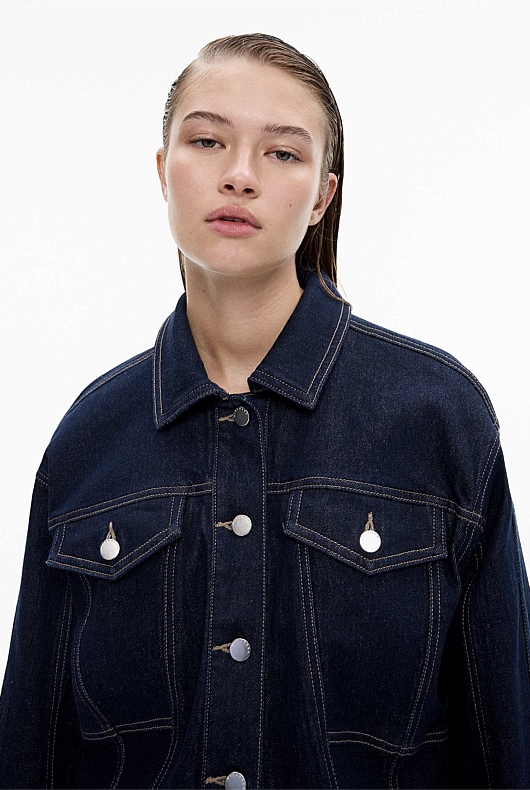 Raw Indigo Denim Seam Detail Jacket - Women's Jackets | Witchery