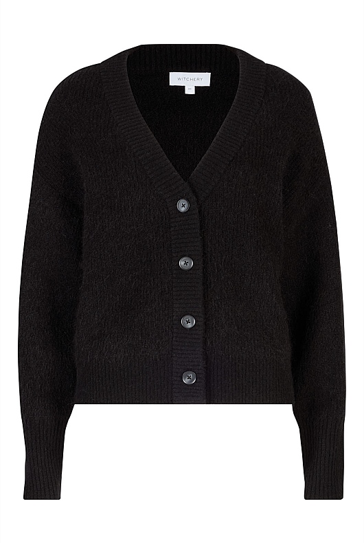 Black Tactile Knit Cardigan - Women's Cardigans | Witchery