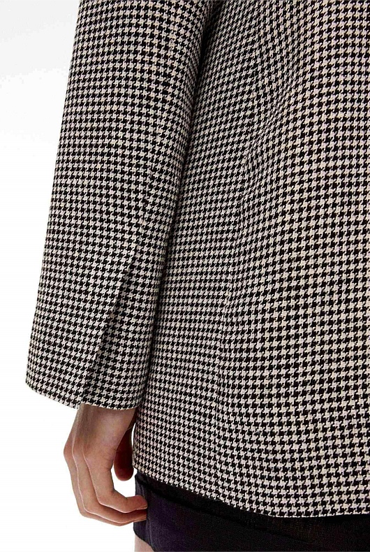 Black Houndstooth Double-Breasted Blazer - Women's Blazers | Witchery