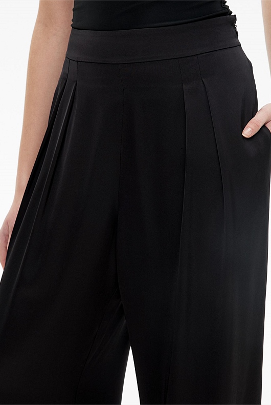 Black Pleat Fluid Pant - Women's Black Pants | Witchery