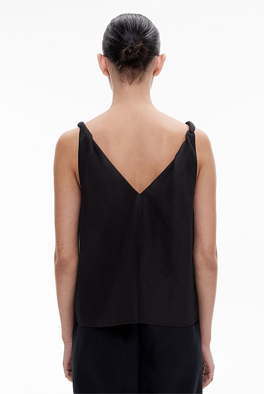 Black Twist Strap Camisole - Women's Sleeveless Tops | Witchery