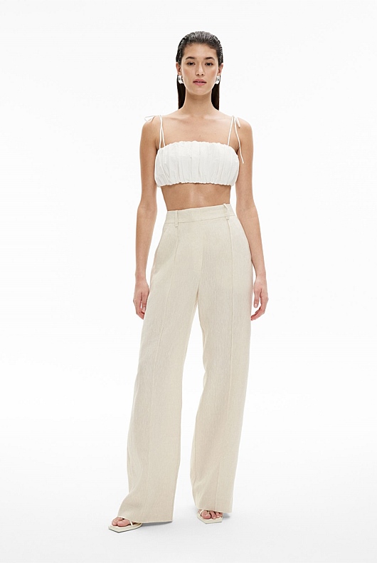 Fresh White Gathered Crop Bodice - Women's Shirts | Witchery