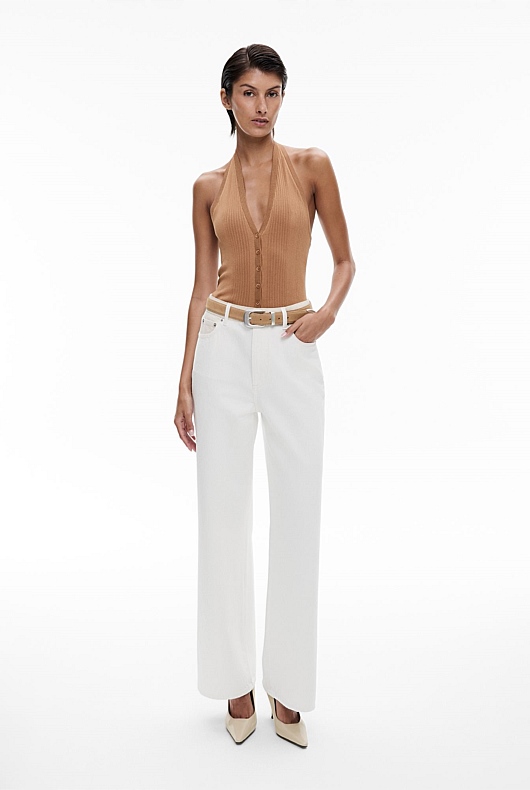 Caramel Halter Button Knit - Women's Sleeveless Tops | Witchery