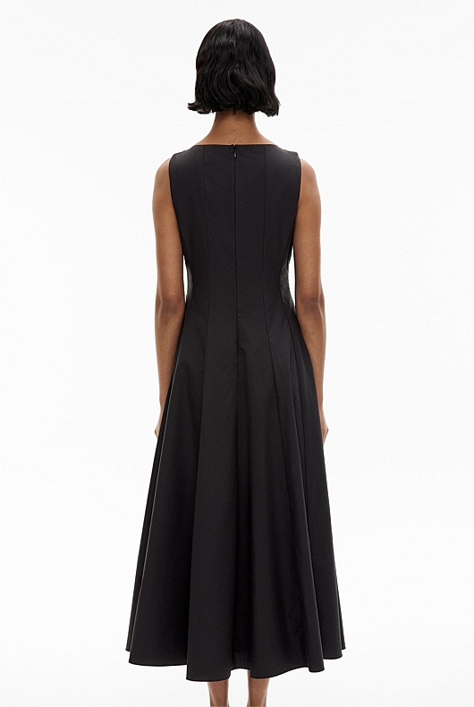 Black Panelled Midi Dress - Women's Black Dresses | Witchery