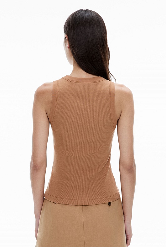 Caramel Crew Rib Tank - Women's Sleeveless Tops | Witchery