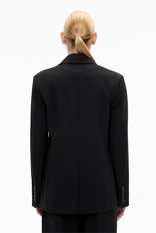 Black Double Button Blazer - Women's Blazers | Witchery