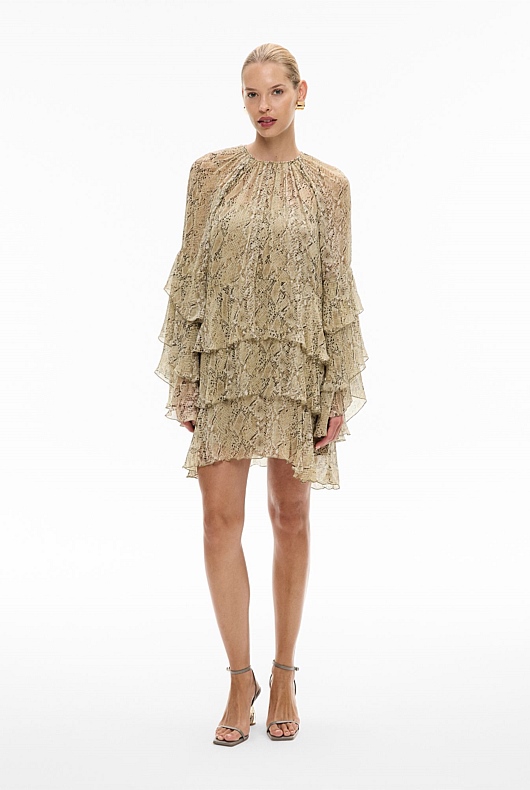Snake Print Ruffle Mini Dress - Women's Mini Dresses | Witchery