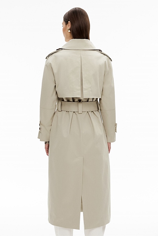 Moss Grey Classic Trench Coat - Women's Trench Coats | Witchery