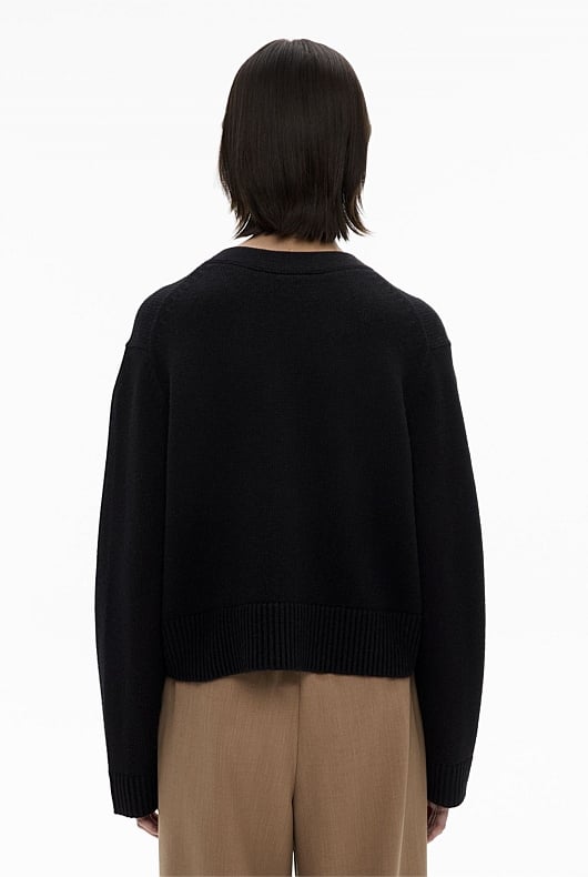 Black Boxy Knit Cardigan - Women's Cardigans | Witchery