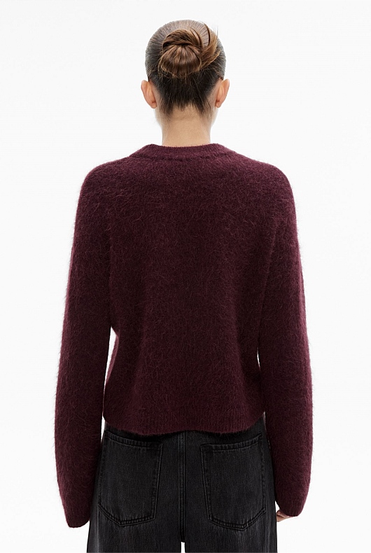 Plum Fluffy Crew Knit - Women's Crew Neck Jumpers | Witchery