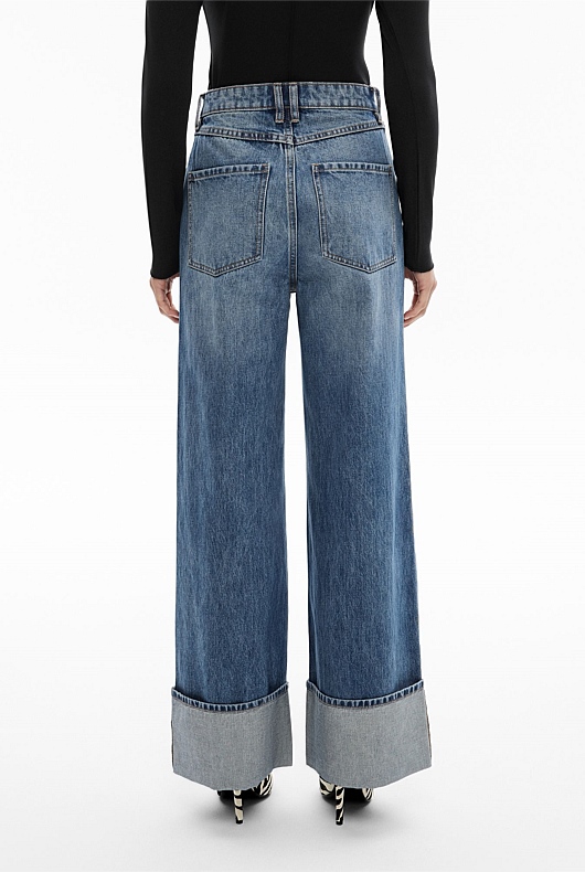 Raw Denim Cuffed Denim Jean - Women's Straight Leg Jeans | Witchery