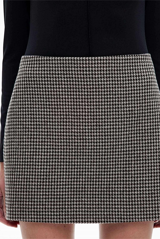 Black Houndstooth Skirt - Women's Mini Skirts | Witchery