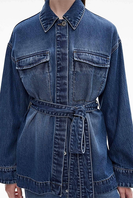True Indigo Tie Denim Shirt - Women's Denim Jackets | Witchery