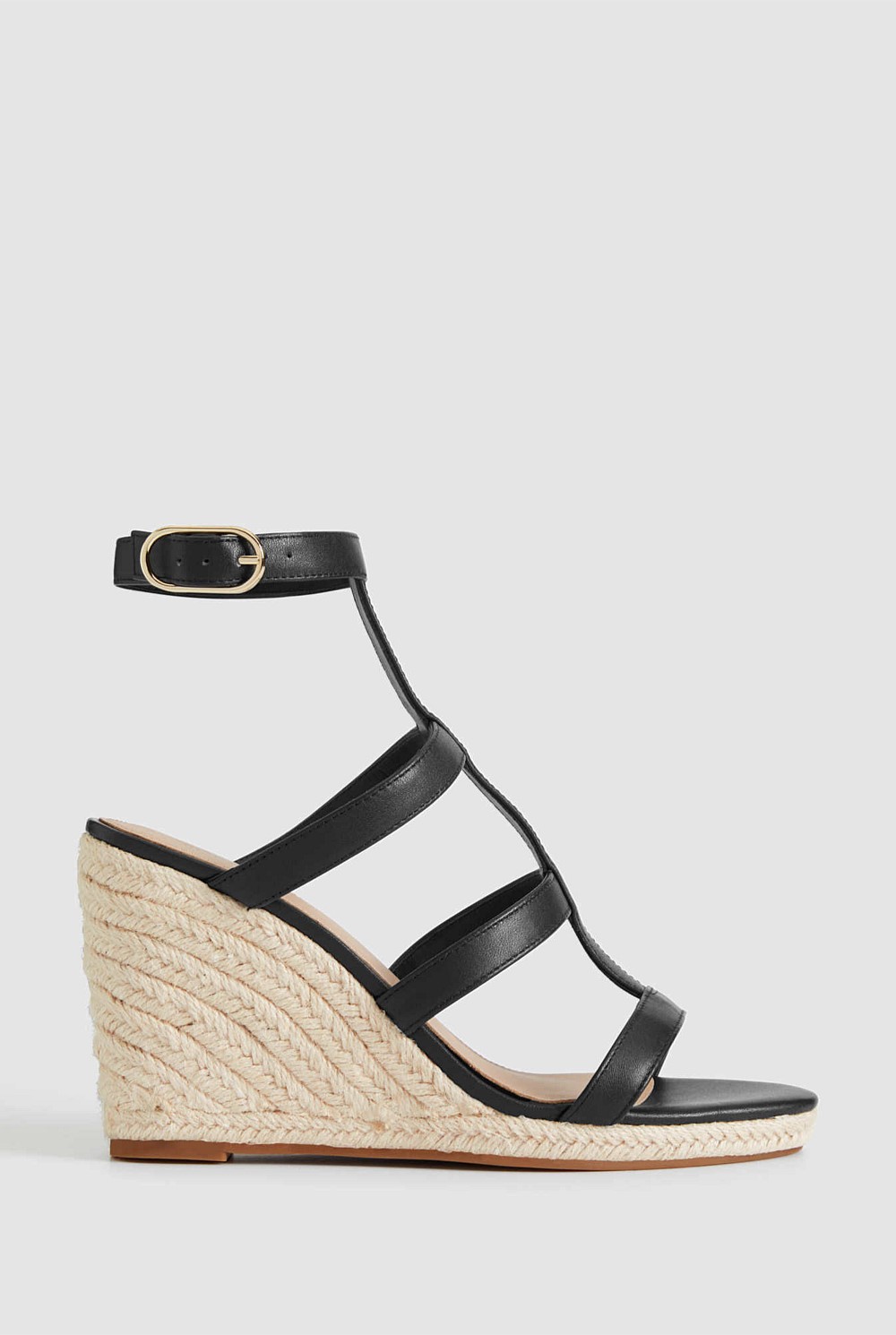 Black Miami Leather Wedge - Women's Espadrilles & Wedges | Witchery