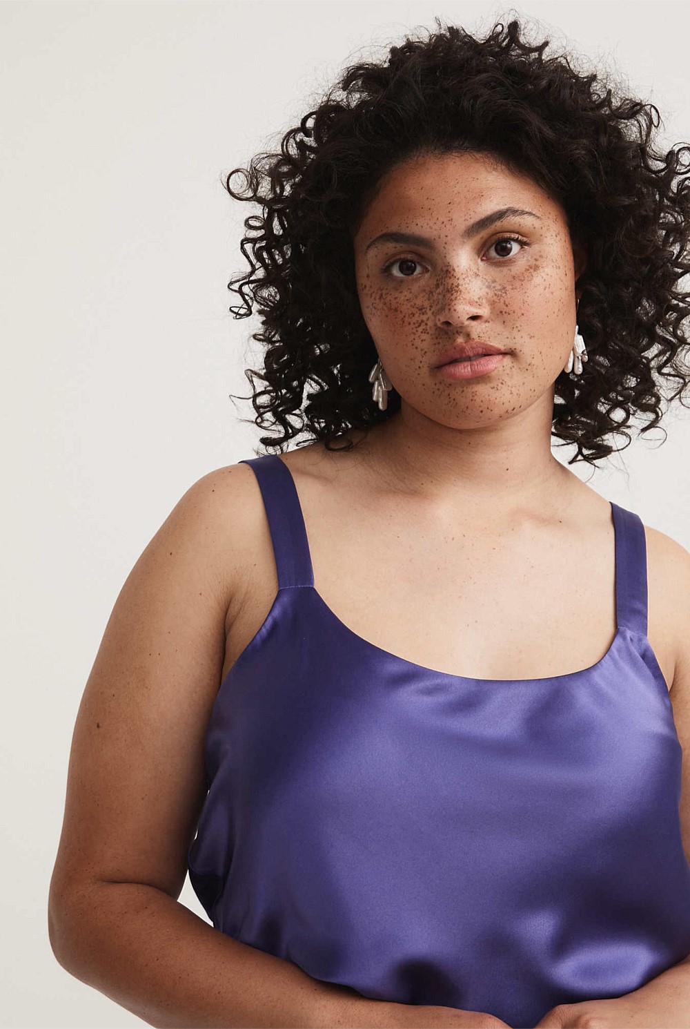 Royal Purple Silk Satin Scoop Cami - Women's Camisoles | Witchery