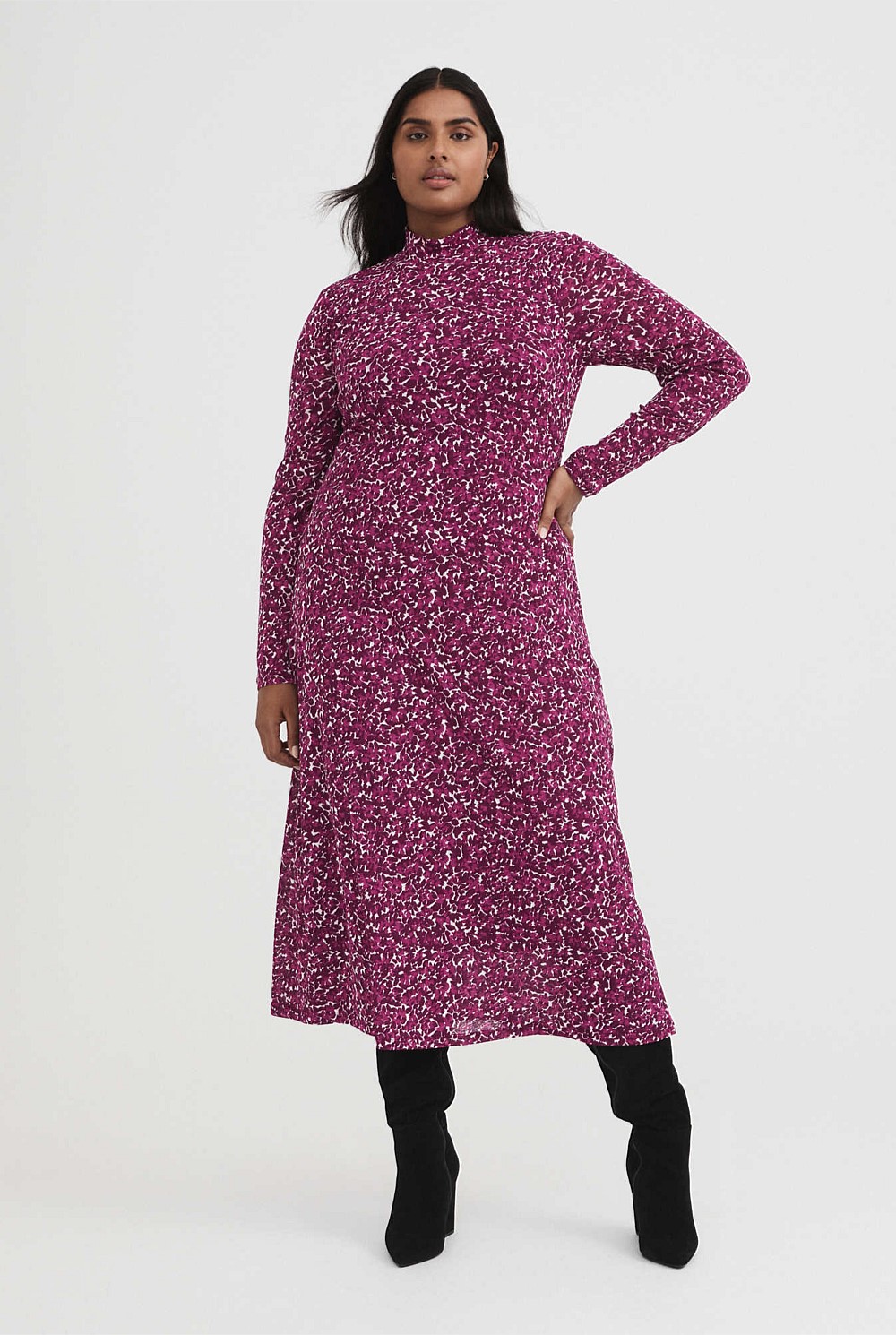Cranberry Mesh Berry Floral Dress - Women's A Line Dresses | Witchery