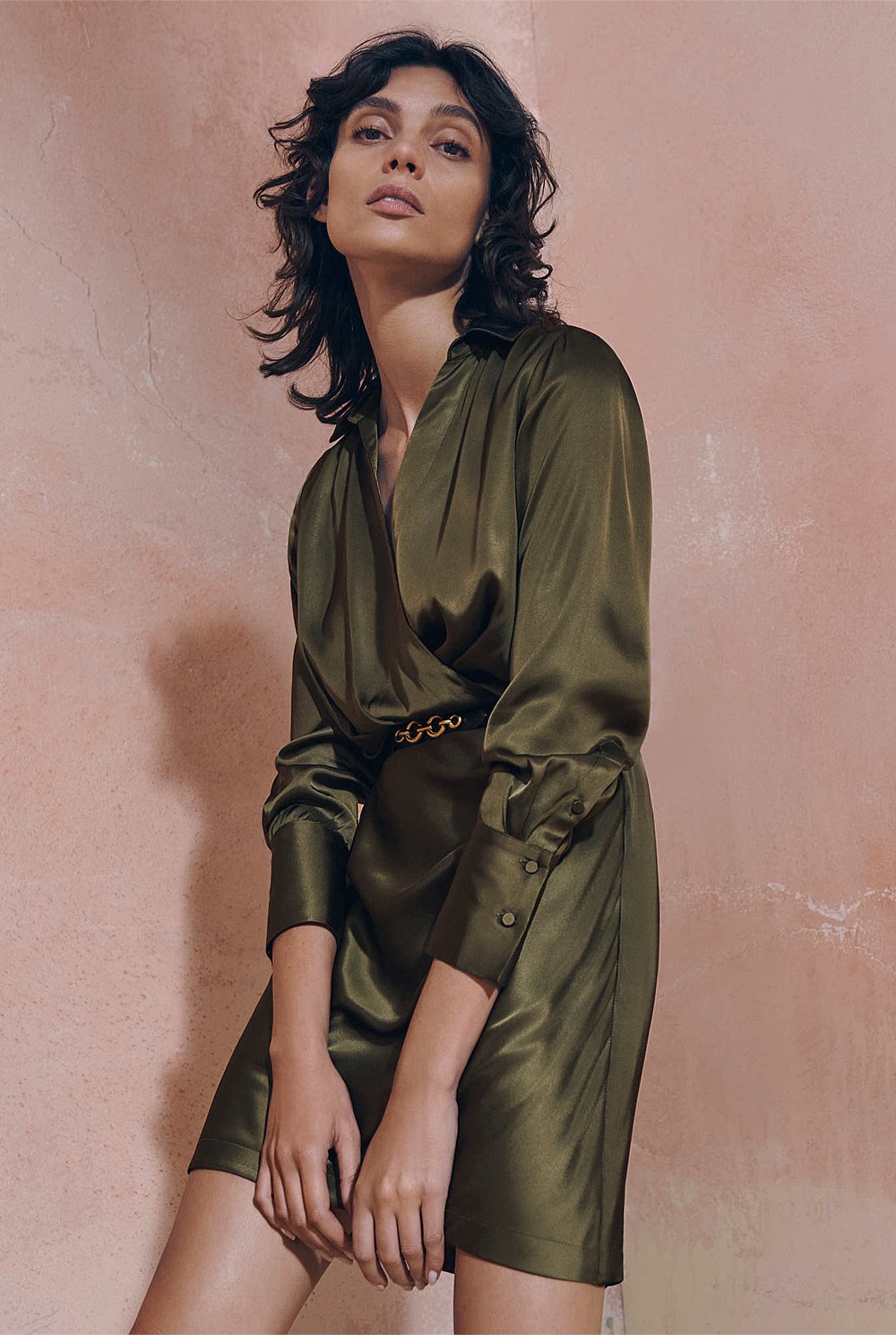 Jungle Wrap Mini Dress - Women's Green Dresses | Witchery