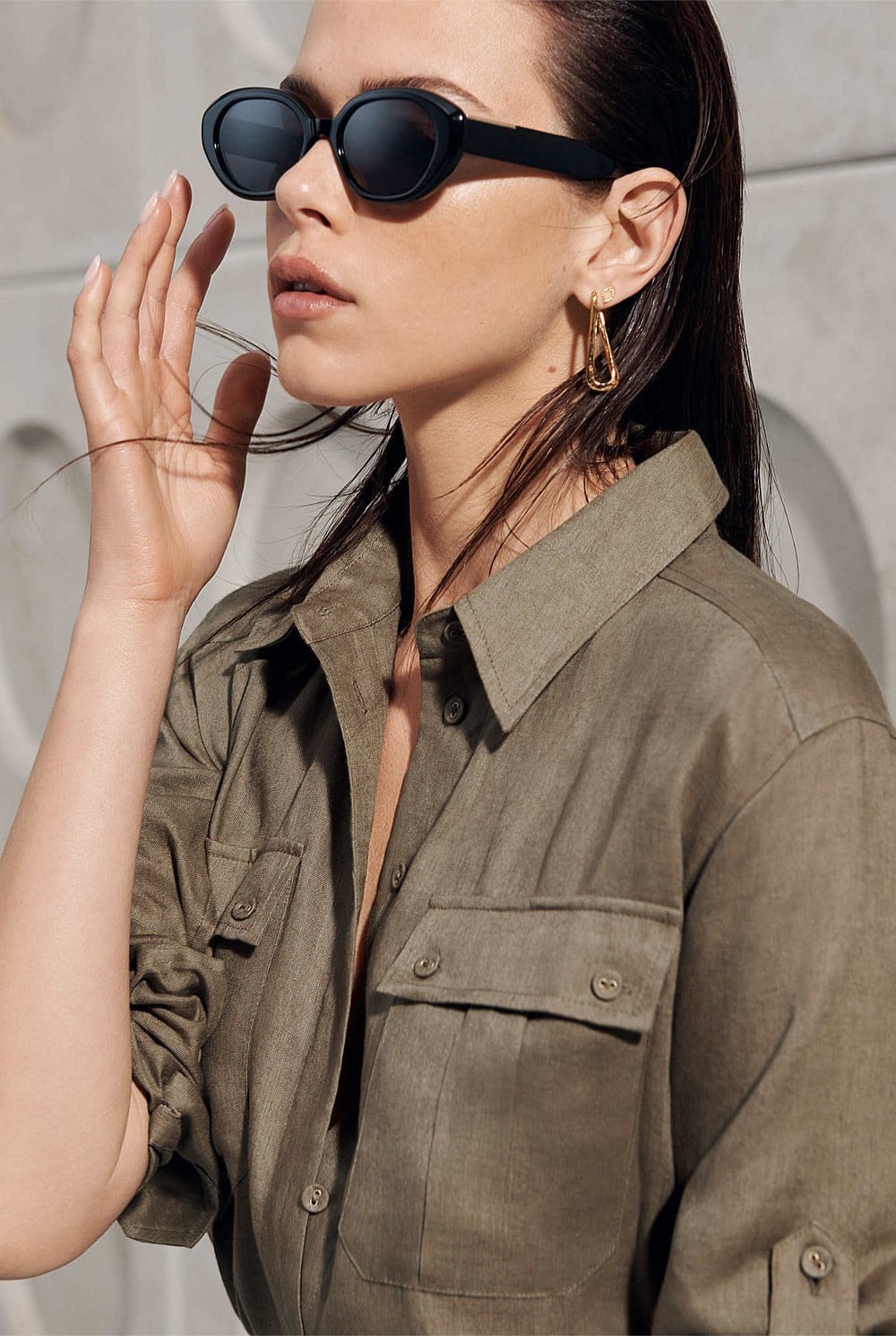 Washed Green French Linen Pocket Detail Shirt - Women's Linen Shirts ...