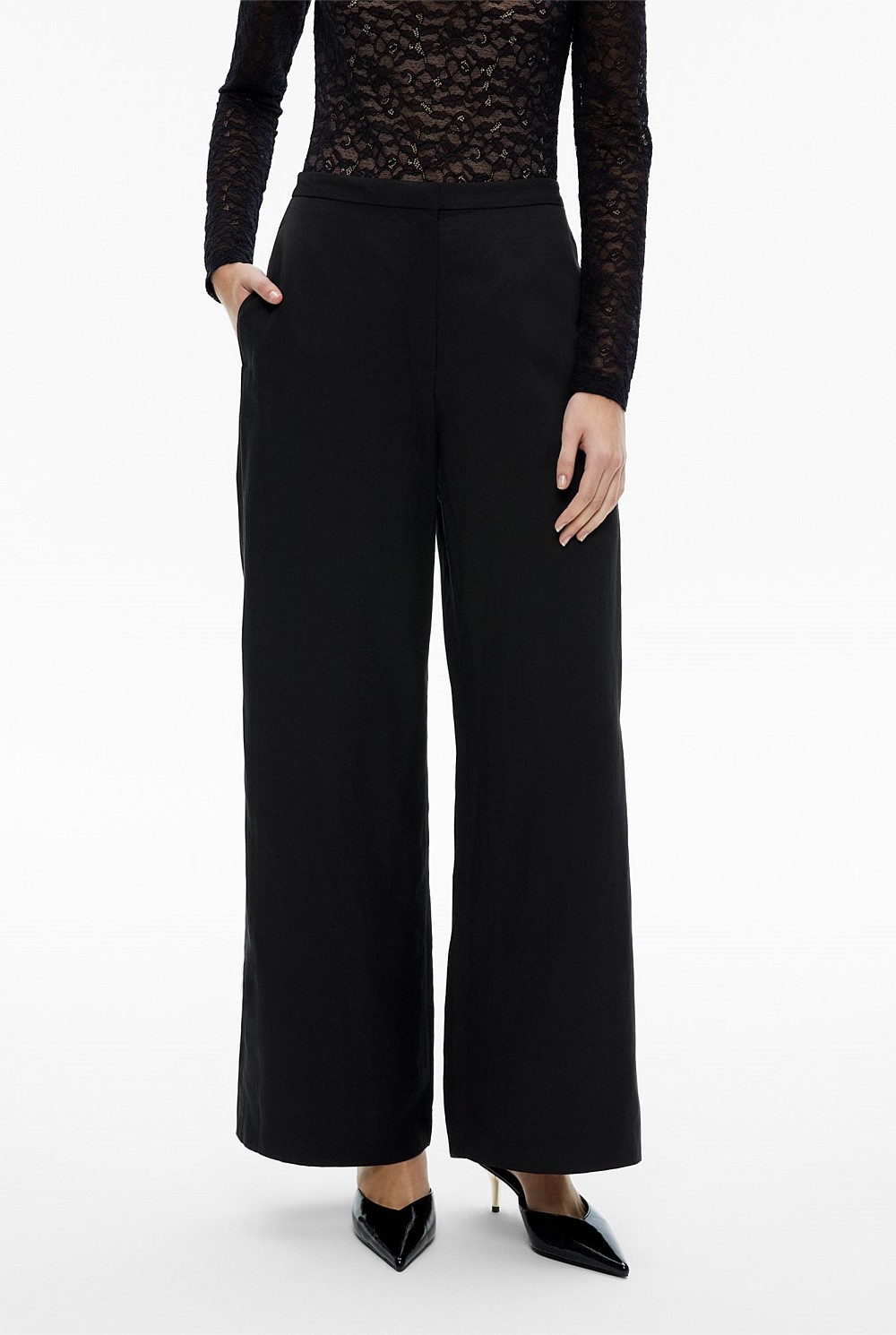 Black Clean Wide Leg Pant Women s Black Pants Witchery Black Clean Wide Leg Pant Women s Black Pants Witchery