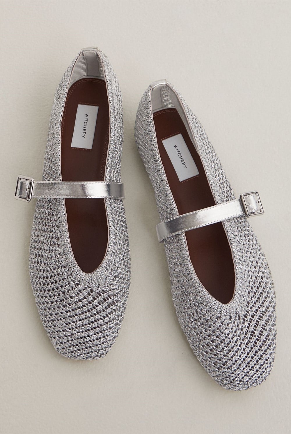 Silver Harriet Flats - Women's Workwear Shoes | Witchery
