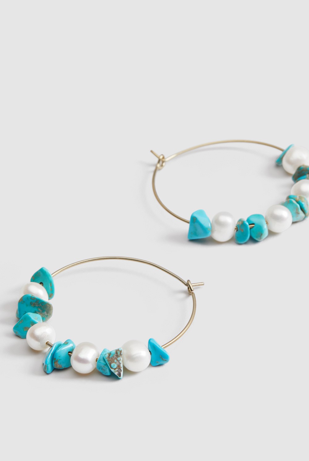 Soft Gold Semi-Precious Pearl Hoops - Women's Earrings | Witchery