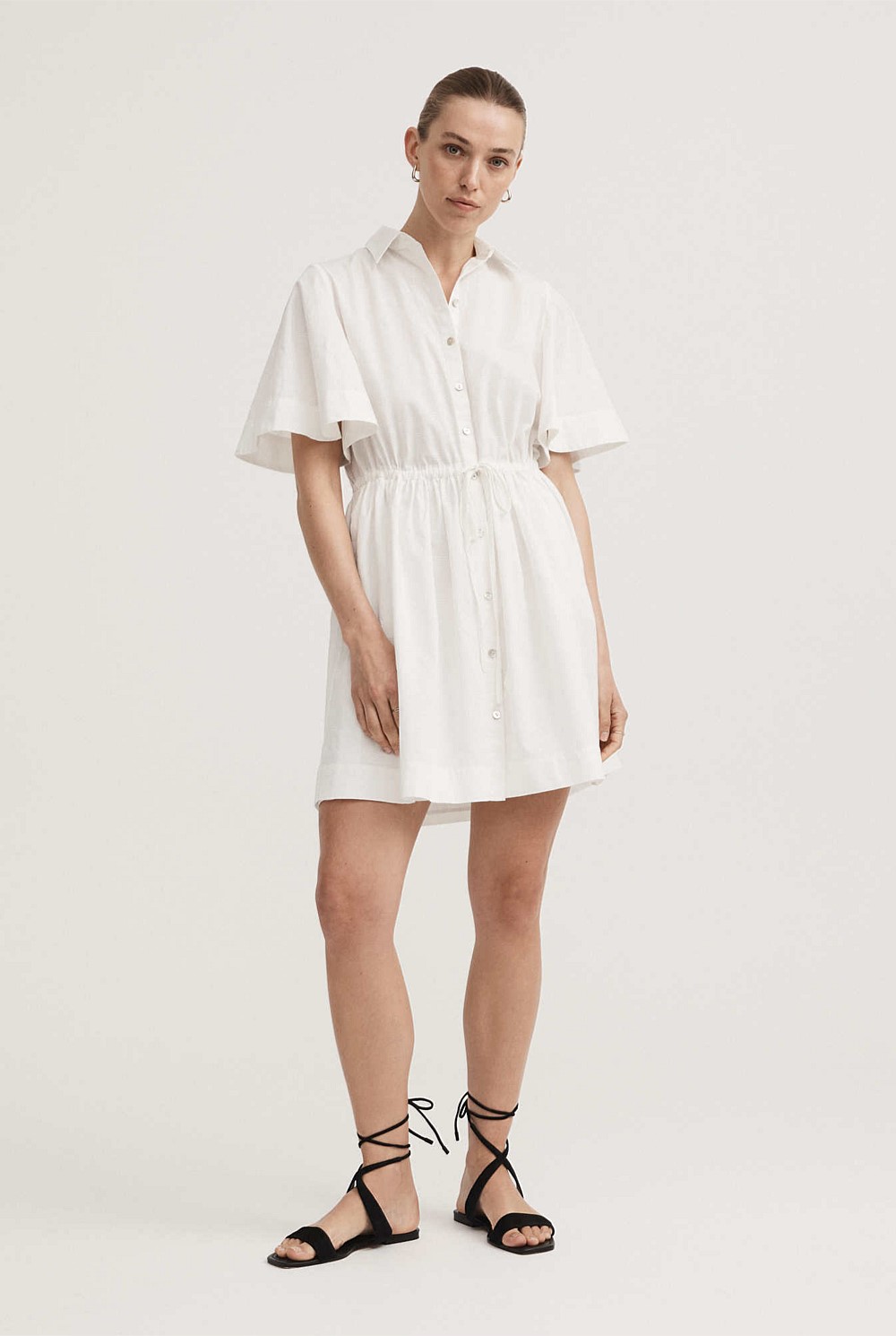 Chalk Cotton Dobby Dress - Women's Casual Dresses | Witchery