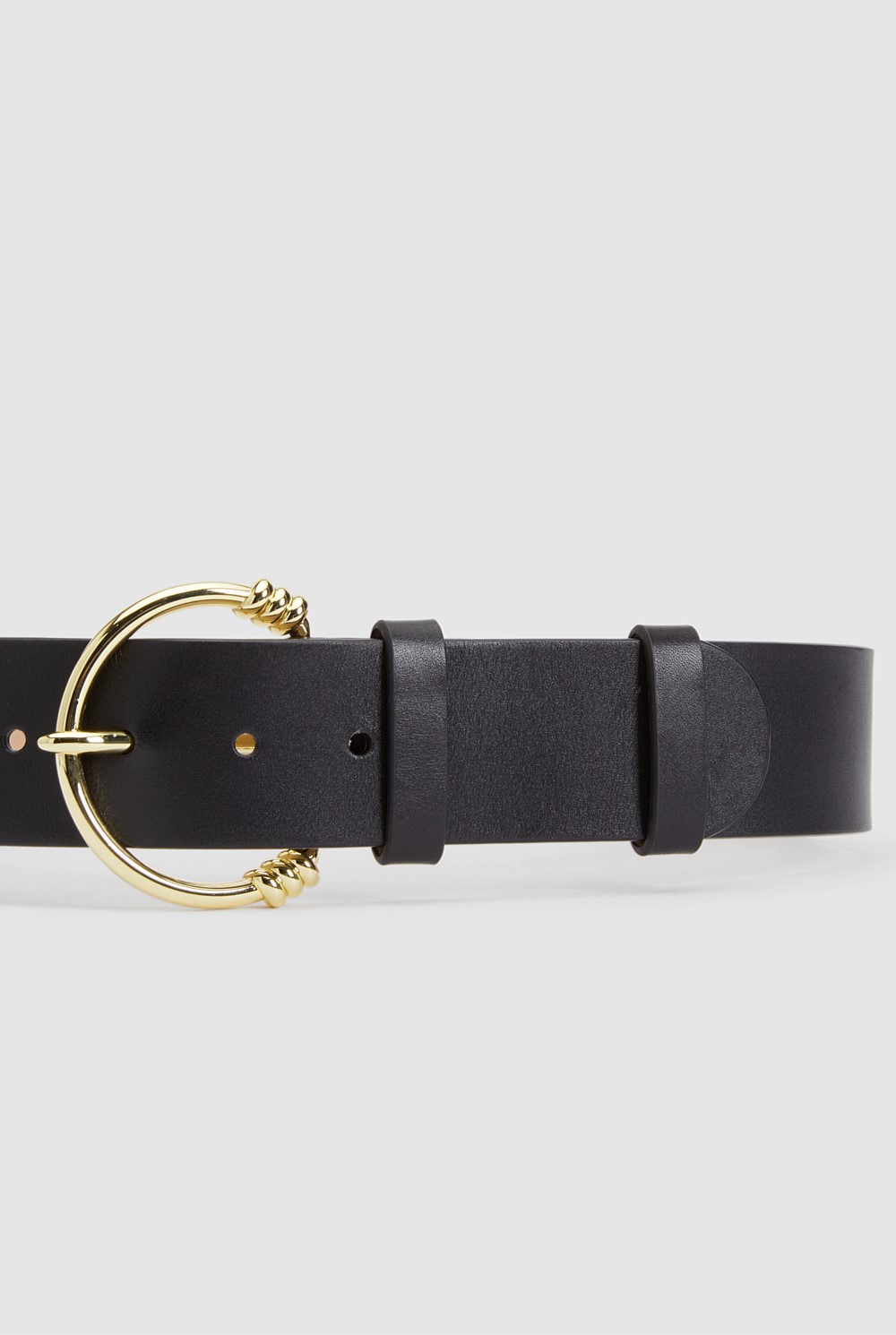 Black Knot Buckle Leather Belt - Women's Belts | Witchery