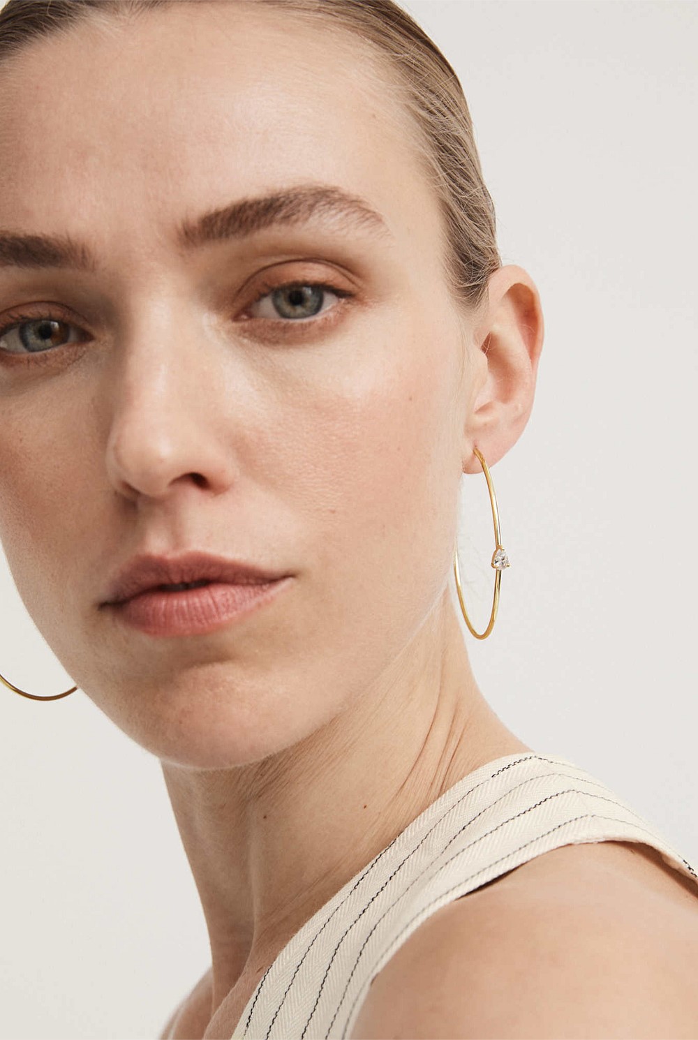 Soft Gold Oversized Crystal Hoops - Women's Earrings | Witchery