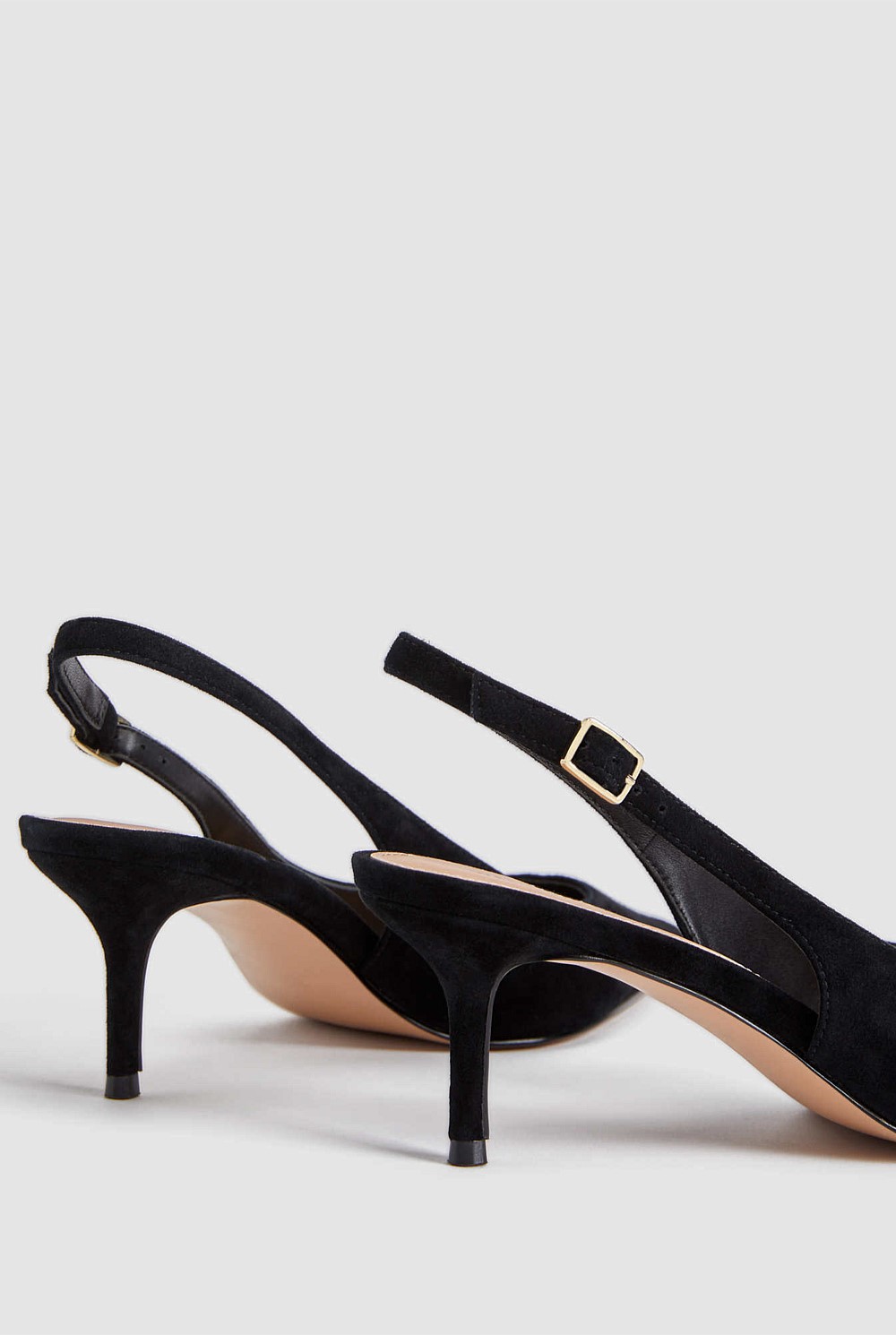 Black Sling Back Suede 65mm Heel - Women's Workwear Shoes | Witchery