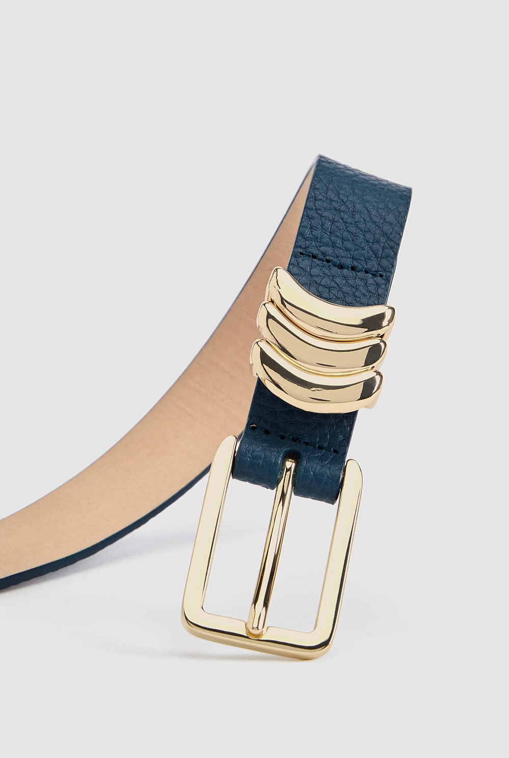 Cobalt Slim Pebble Leather Belt - Women's Belts | Witchery