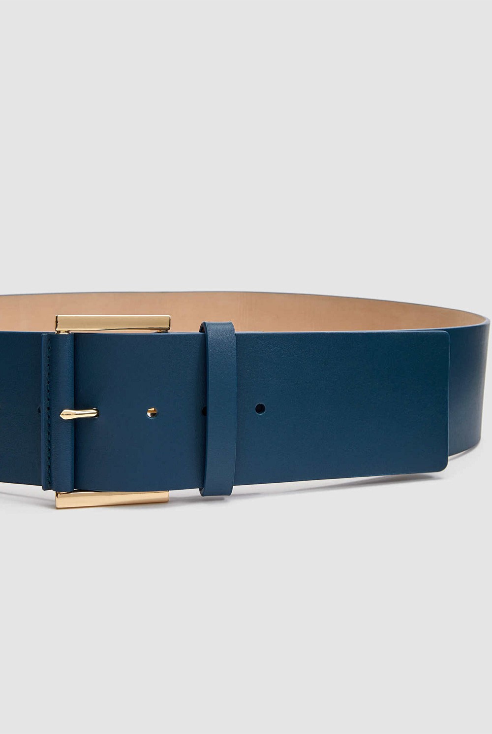 Cobalt Wide Square Buckle Leather Belt - Women's Belts | Witchery