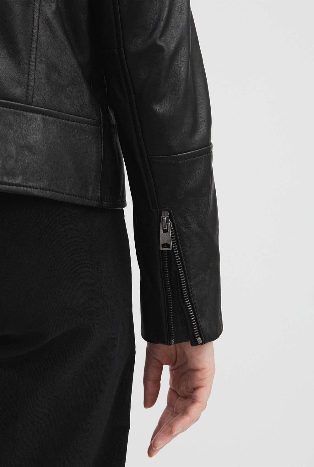 Black Leather Biker Jacket - Women's Jackets | Witchery