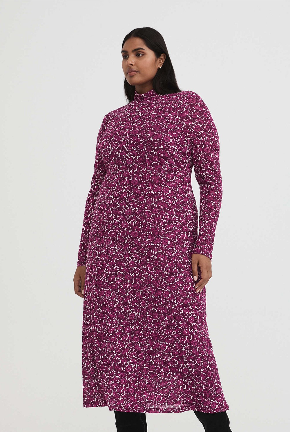 Cranberry Mesh Berry Floral Dress - Women's A Line Dresses | Witchery