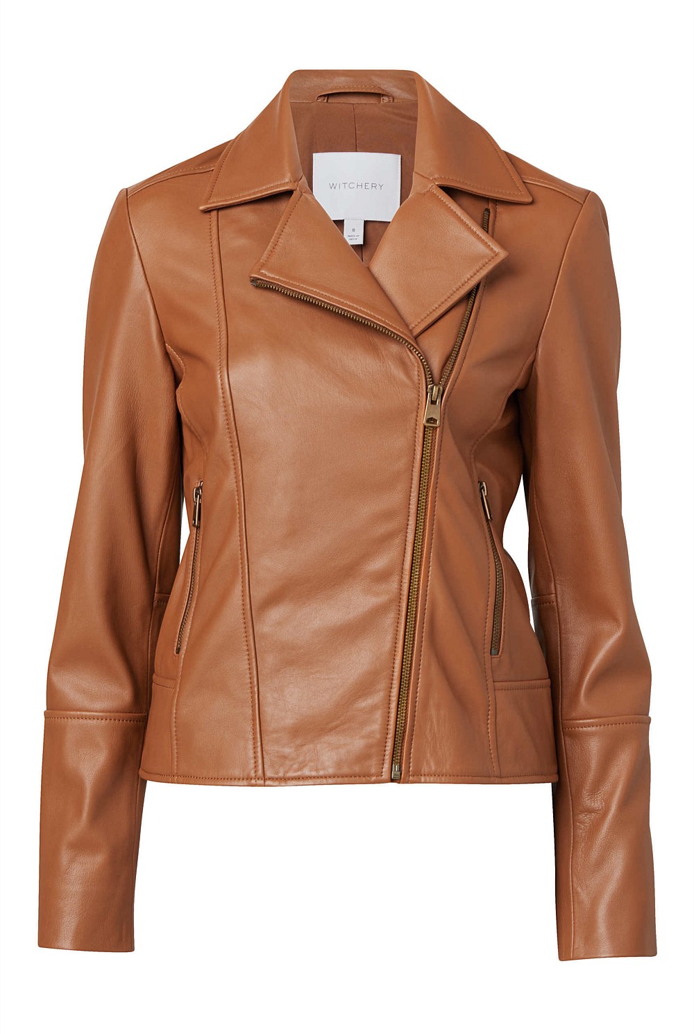 Chestnut Leather Biker Jacket - Women's Jackets | Witchery