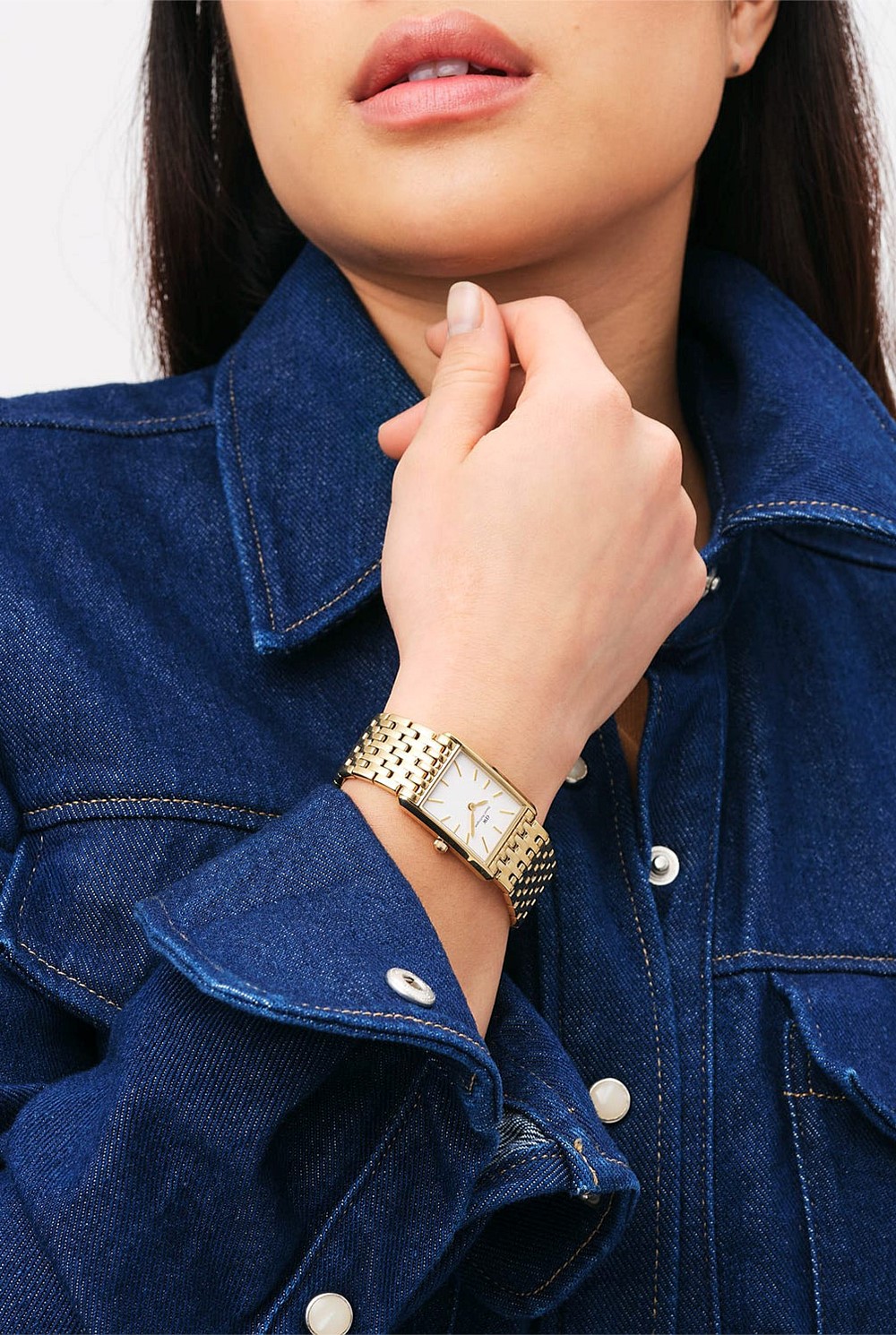 Gold Bound 32x22 9-link G White Watch - Women's Watches | Witchery