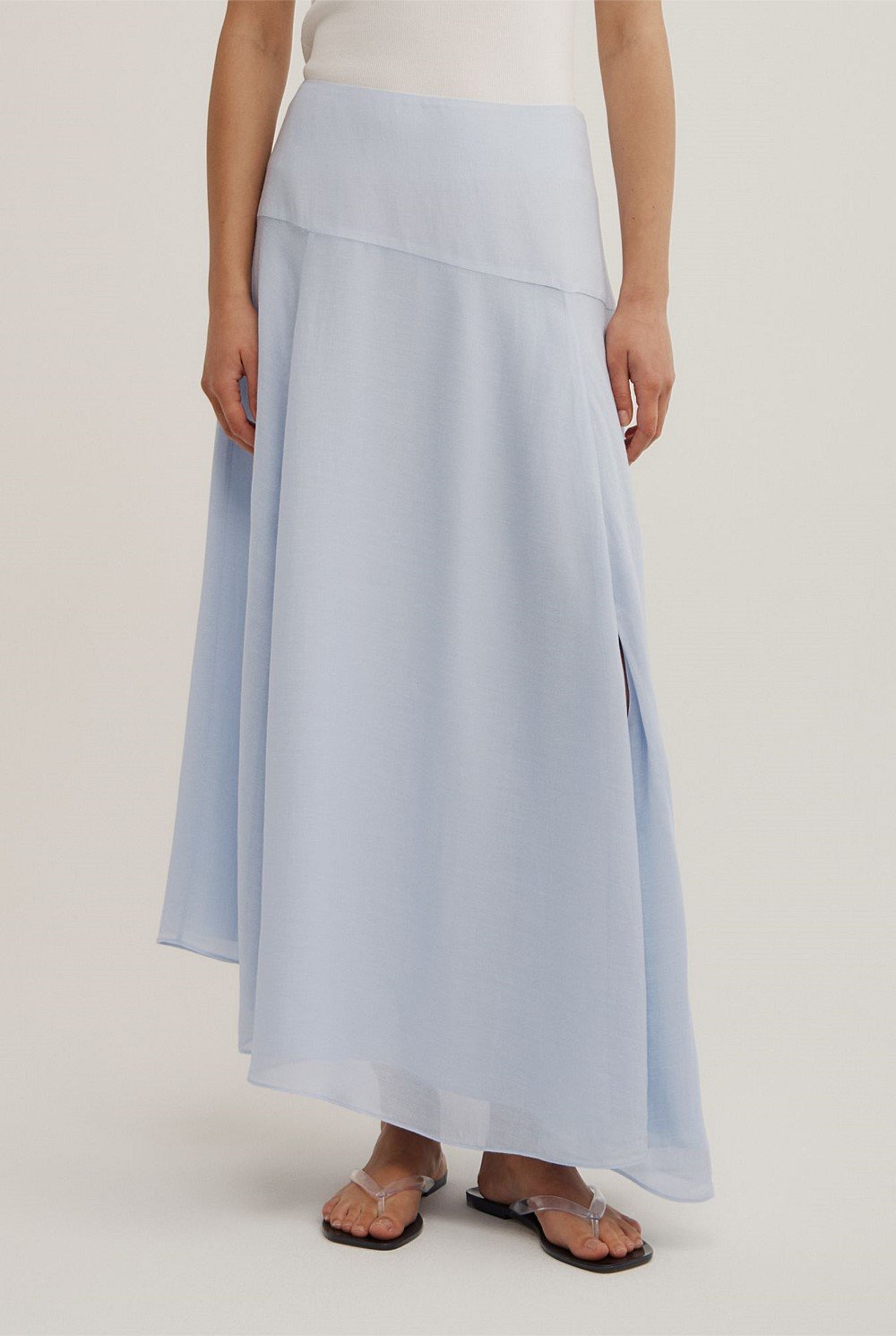 Blue Air Asymmetric Fluid Skirt - Women's Maxi Skirts | Witchery