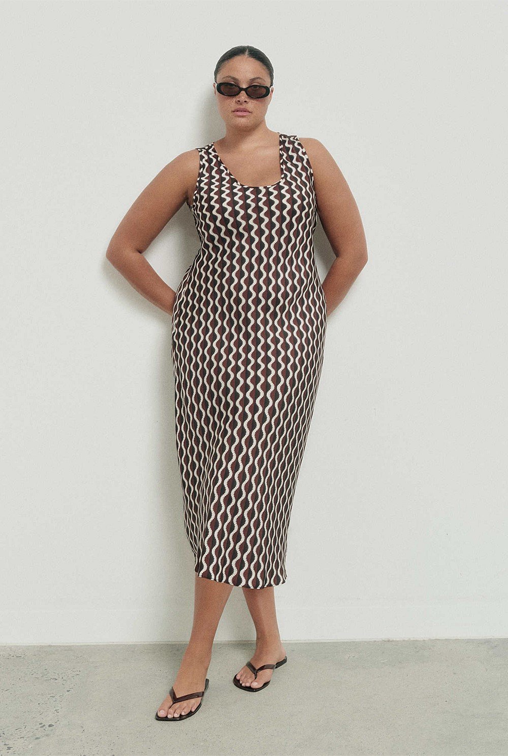 Rhubarb Wave Scoop Cupro Dress - Women's Casual Dresses | Witchery